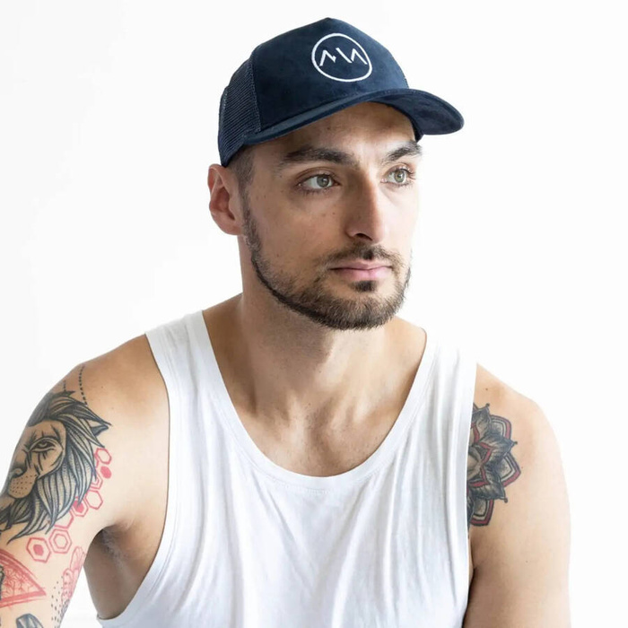 Minimal Clothes cap Trucker Round Logo navy | CLOTHES & ACCESORIES ...