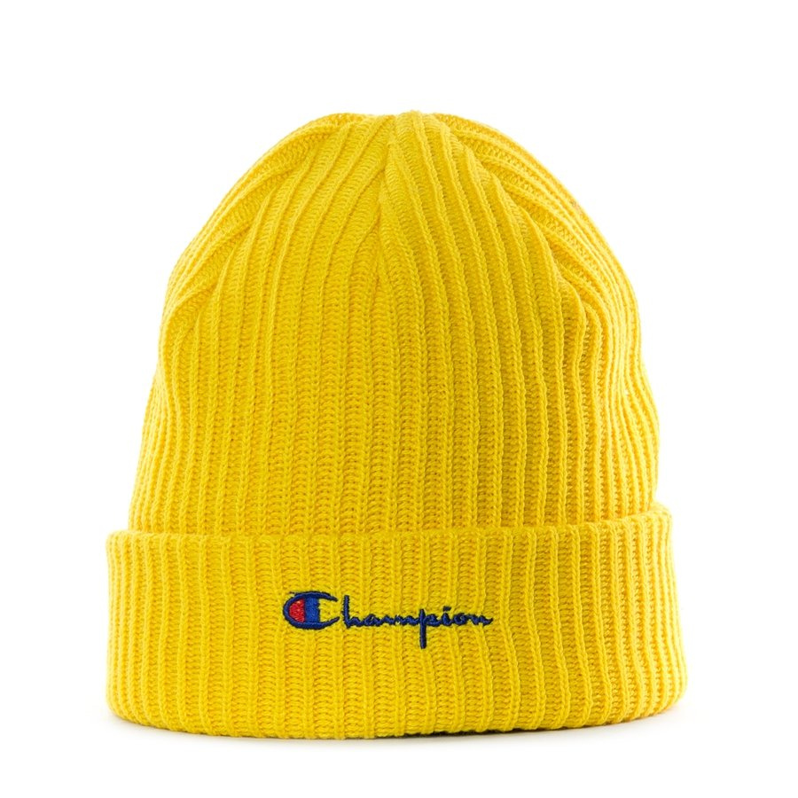 Champion beanie Script Logo yellow (804413/F18/YS026) Yellow | CLOTHES ...