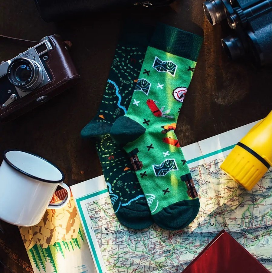 Many Mornings socks Quarter The Map green | BRANDS \ M \ Many Mornings ...