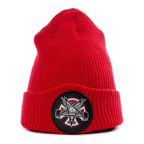 Thrasher x Independent beanie Pentagram Cross Beanie Lipstick red Red ...