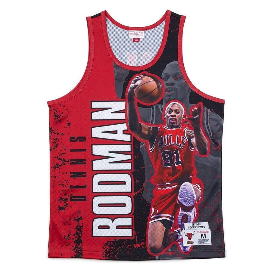 Mitchell and Ness Player Burst Tank Top NBA Chicago Bulls Dennis Rodman ...