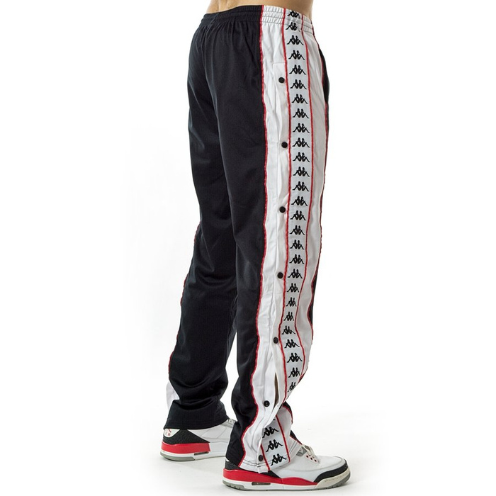 Spodnie dresowe męskie Kappa Authentic Banda Snap black / white Black ...