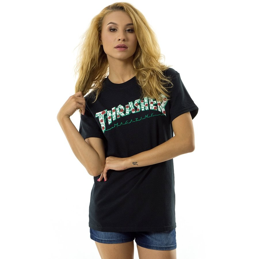 Thrasher t-shirt Roses black Black | CLOTHES \ T-Shirts \ T-Shirts ...