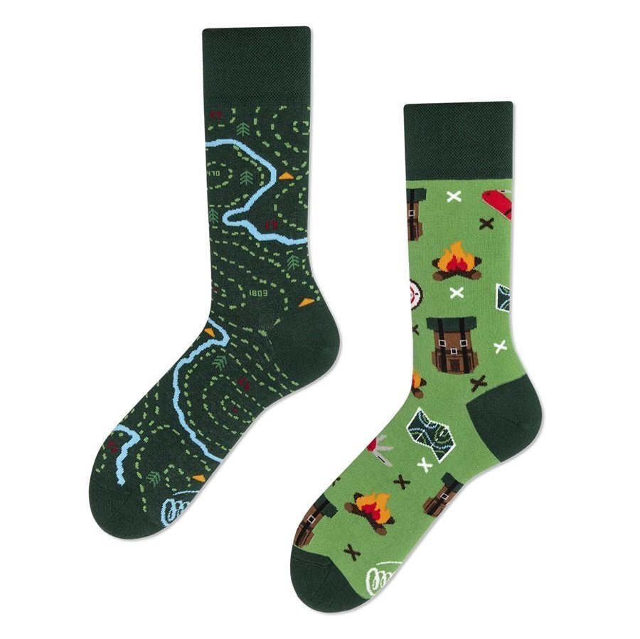 Many Mornings socks Quarter The Map green | BRANDS \ M \ Many Mornings ...